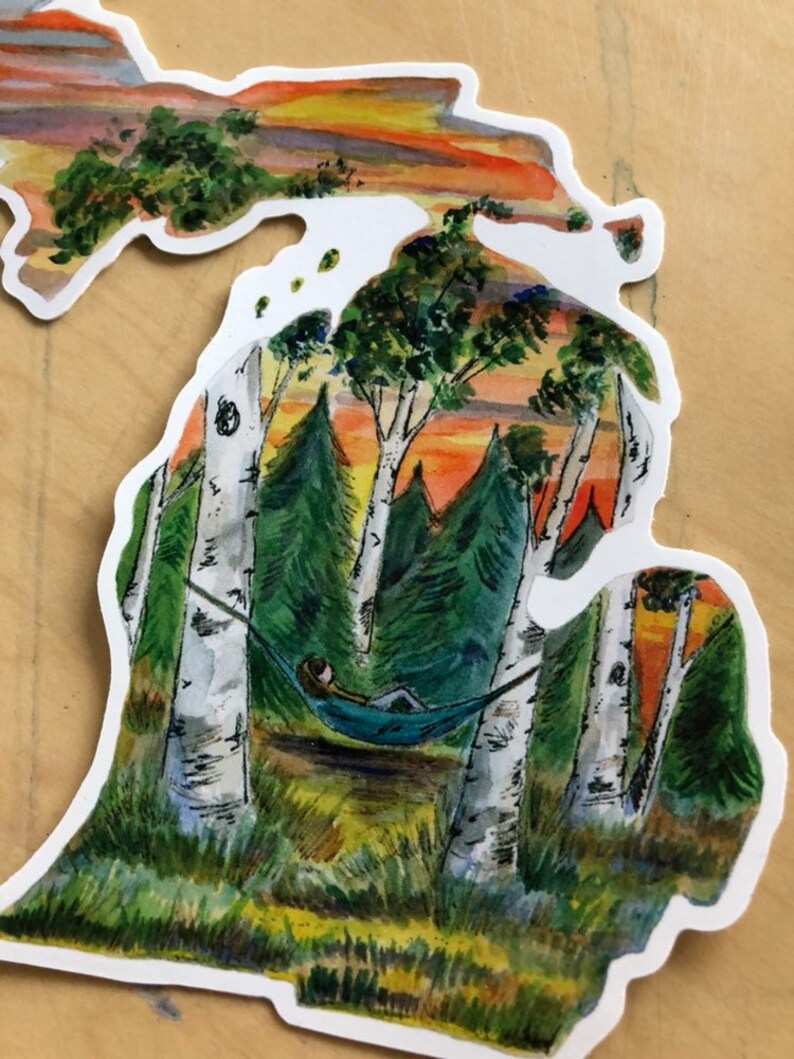 Michigan Vinyl Sticker Michigan State Decal Michigan Car | Etsy