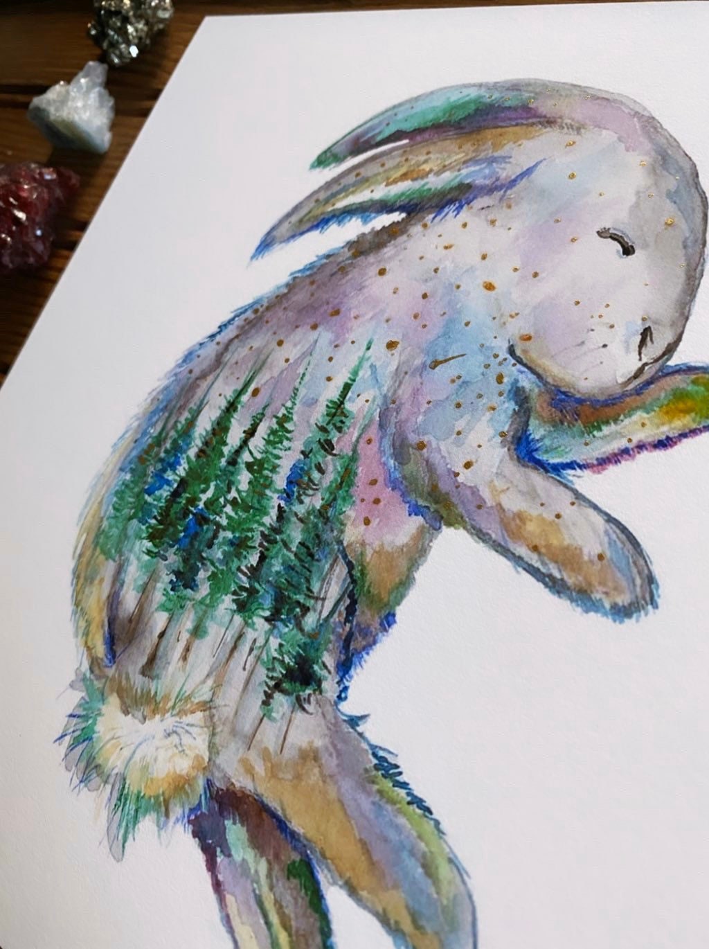 Original Fine Art Print Watercolor Painting Rabbit Bunny | Etsy