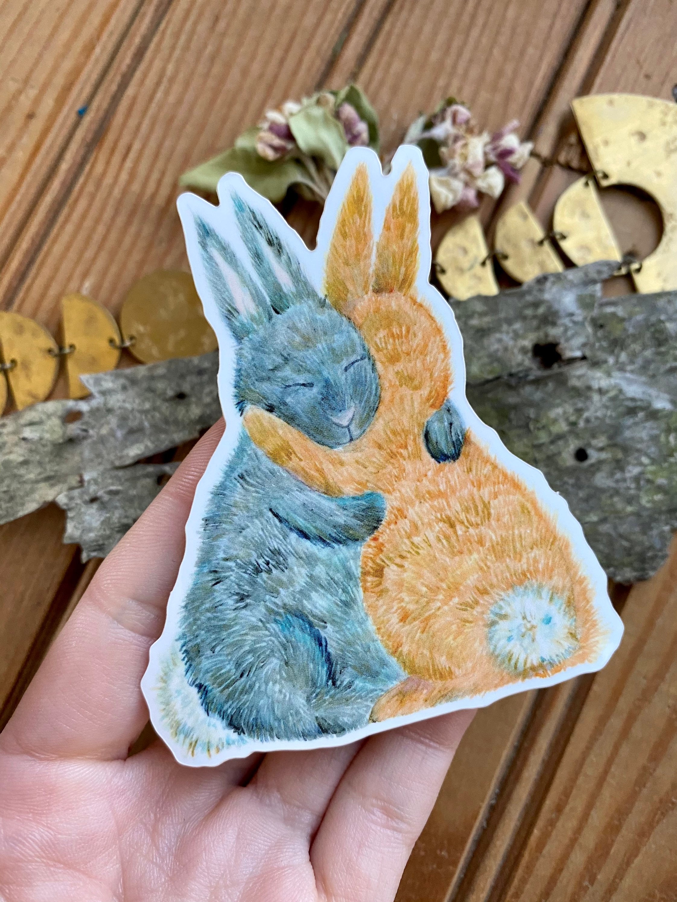 Bunny Rabbit Sticker Bunny Art Bunny Decal Field Animals | Etsy