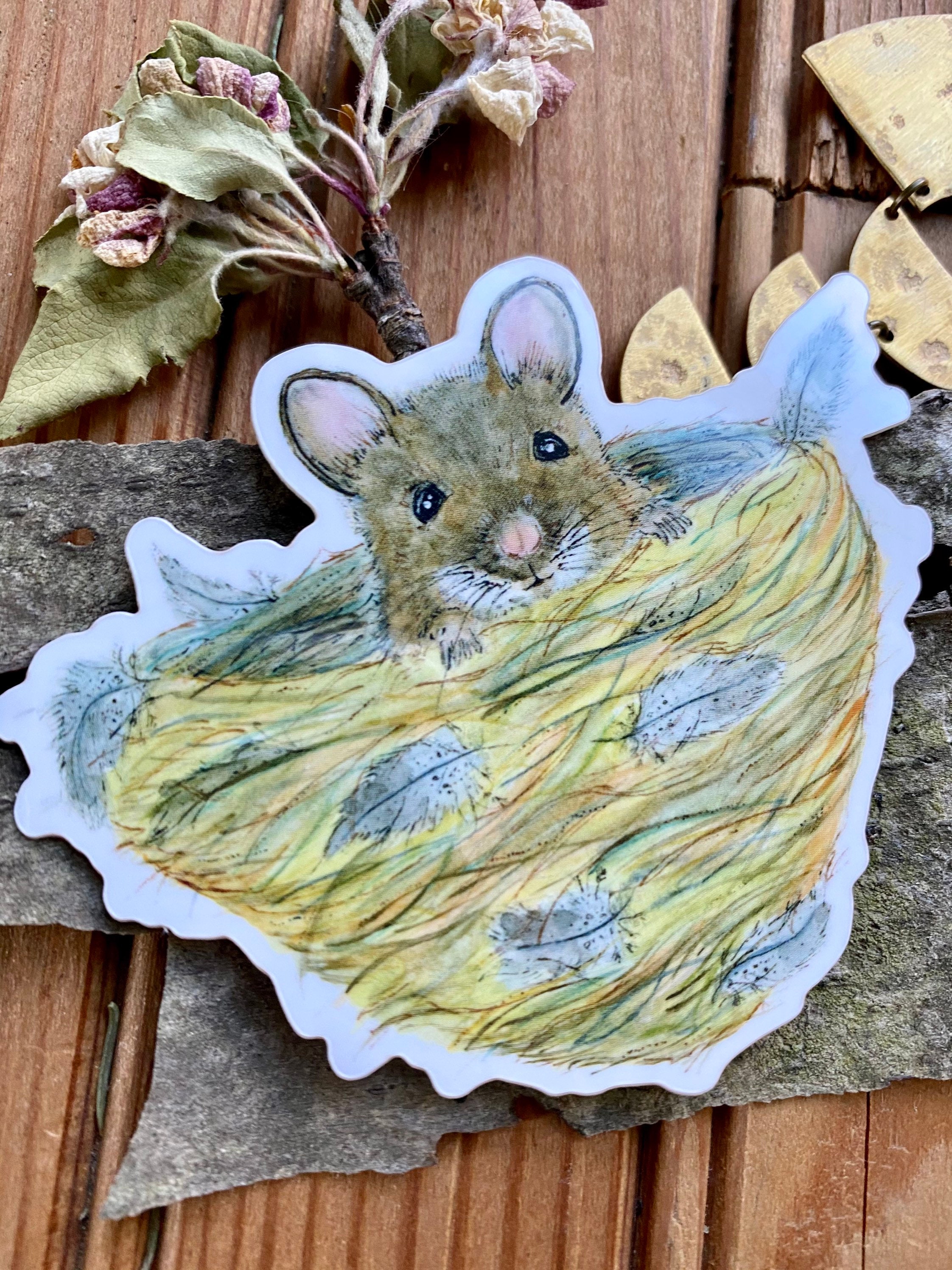Maus Sticker Maus Aufkleber Nesting Frühlingskunst - Etsy.de