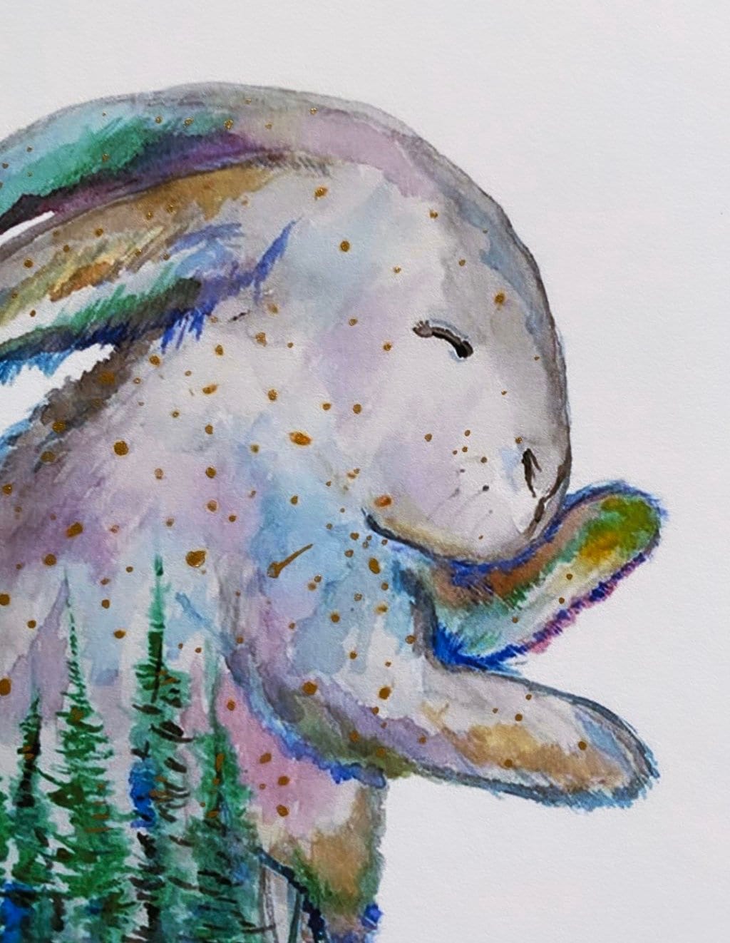 Original Fine Art Print Watercolor Painting Rabbit Bunny | Etsy