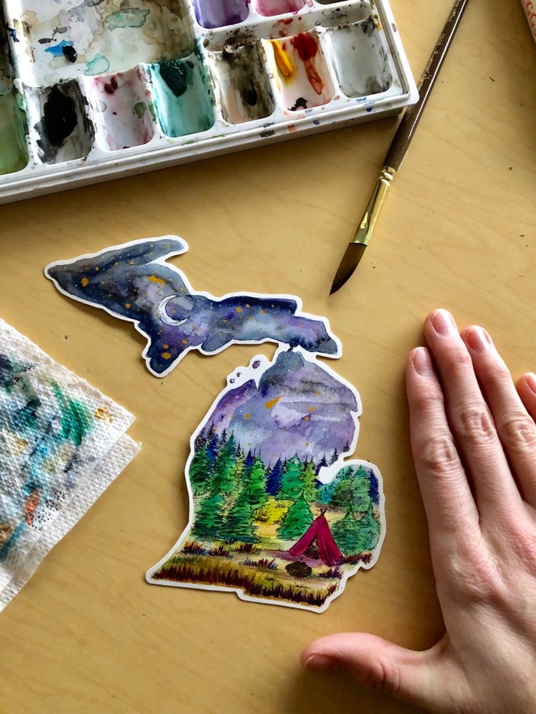 Michigan Vinyl Sticker Michigan State Decal Michigan Car | Etsy