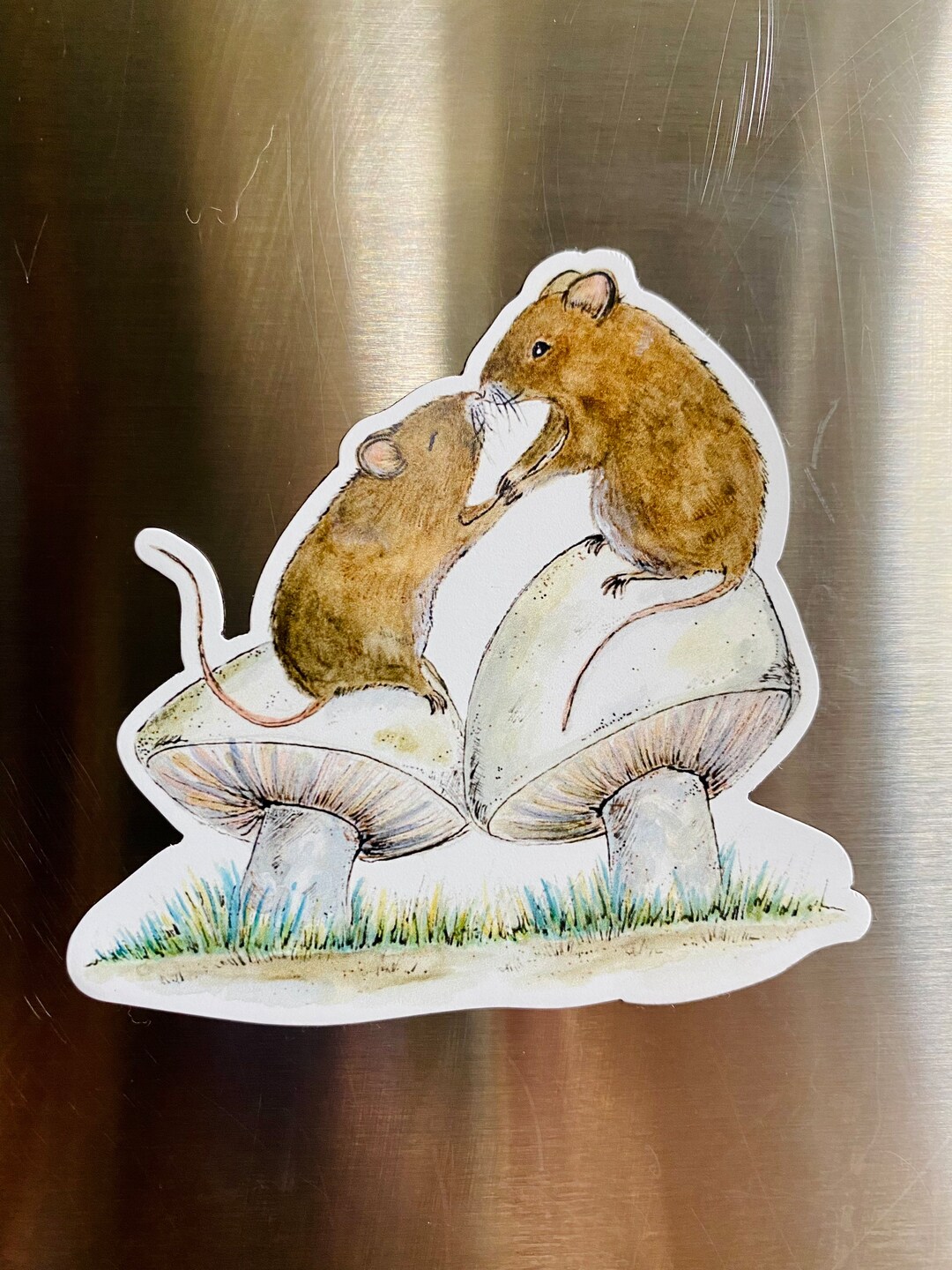 Kissing Mice Magnet – Original Watercolor Spring Art - Etsy