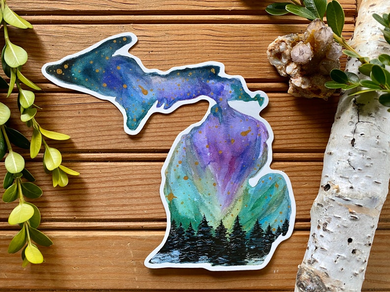 Michigan Vinyl Sticker Michigan State Decal Michigan Car | Etsy
