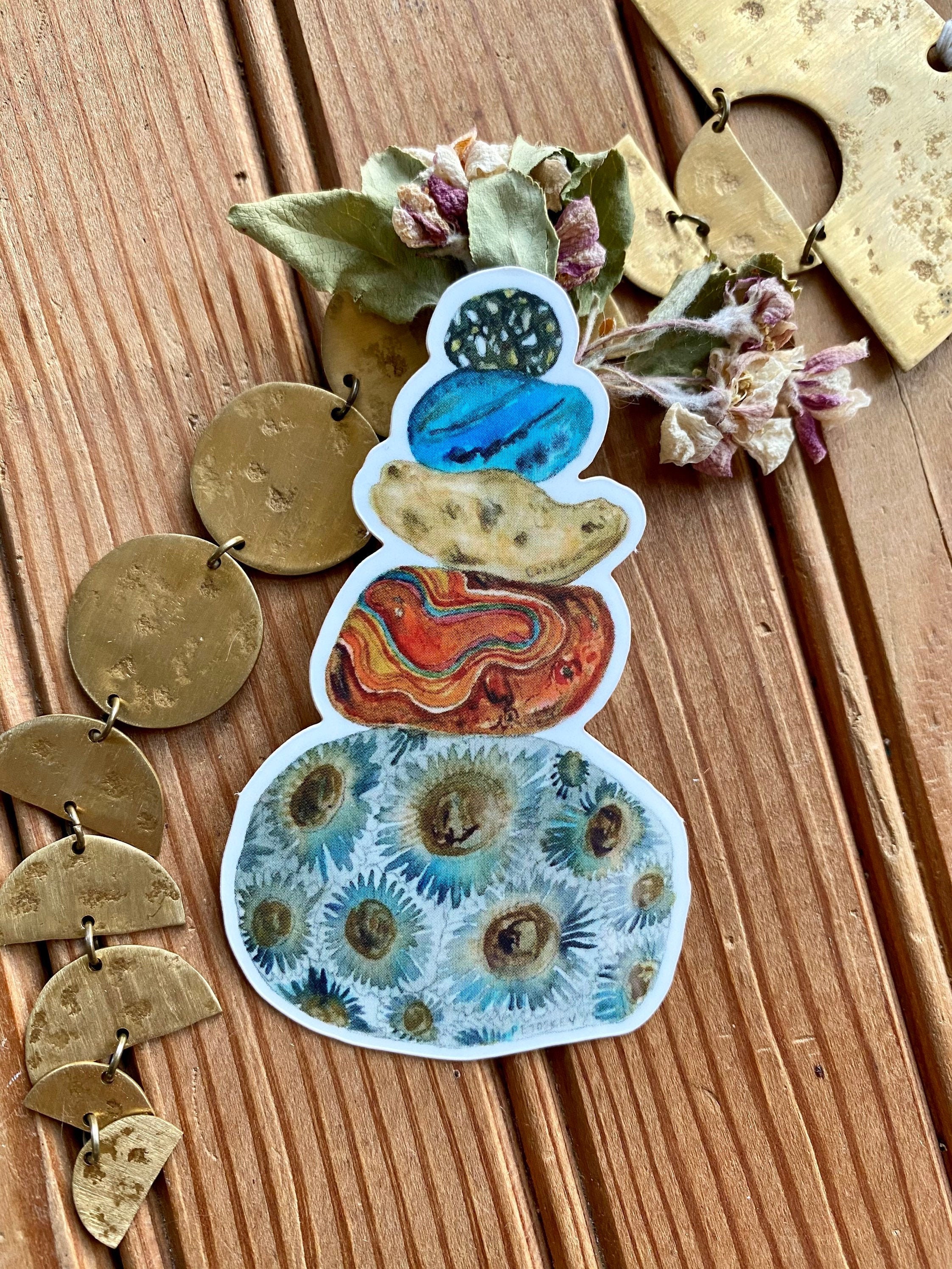 NEW Sticker Decal Michigan Rocks Artwork Petoskey Stone Agate | Etsy