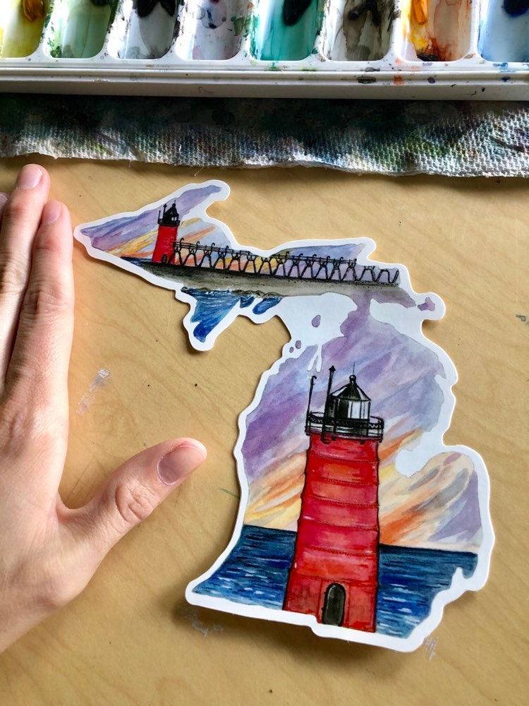 Michigan Vinyl Sticker Michigan State Decal Michigan Car | Etsy