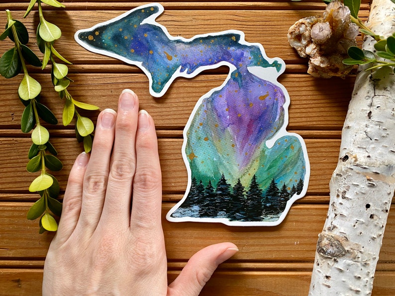 Michigan Vinyl Sticker Michigan State Decal Michigan Car | Etsy