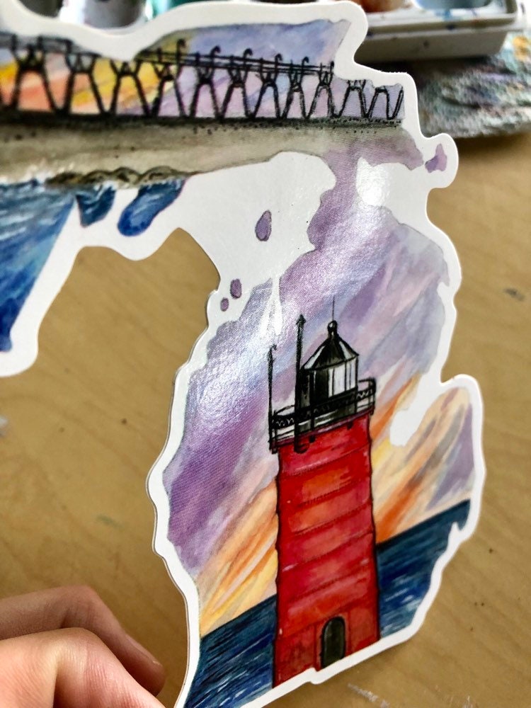 Michigan Vinyl Sticker Michigan State Decal Michigan Car | Etsy