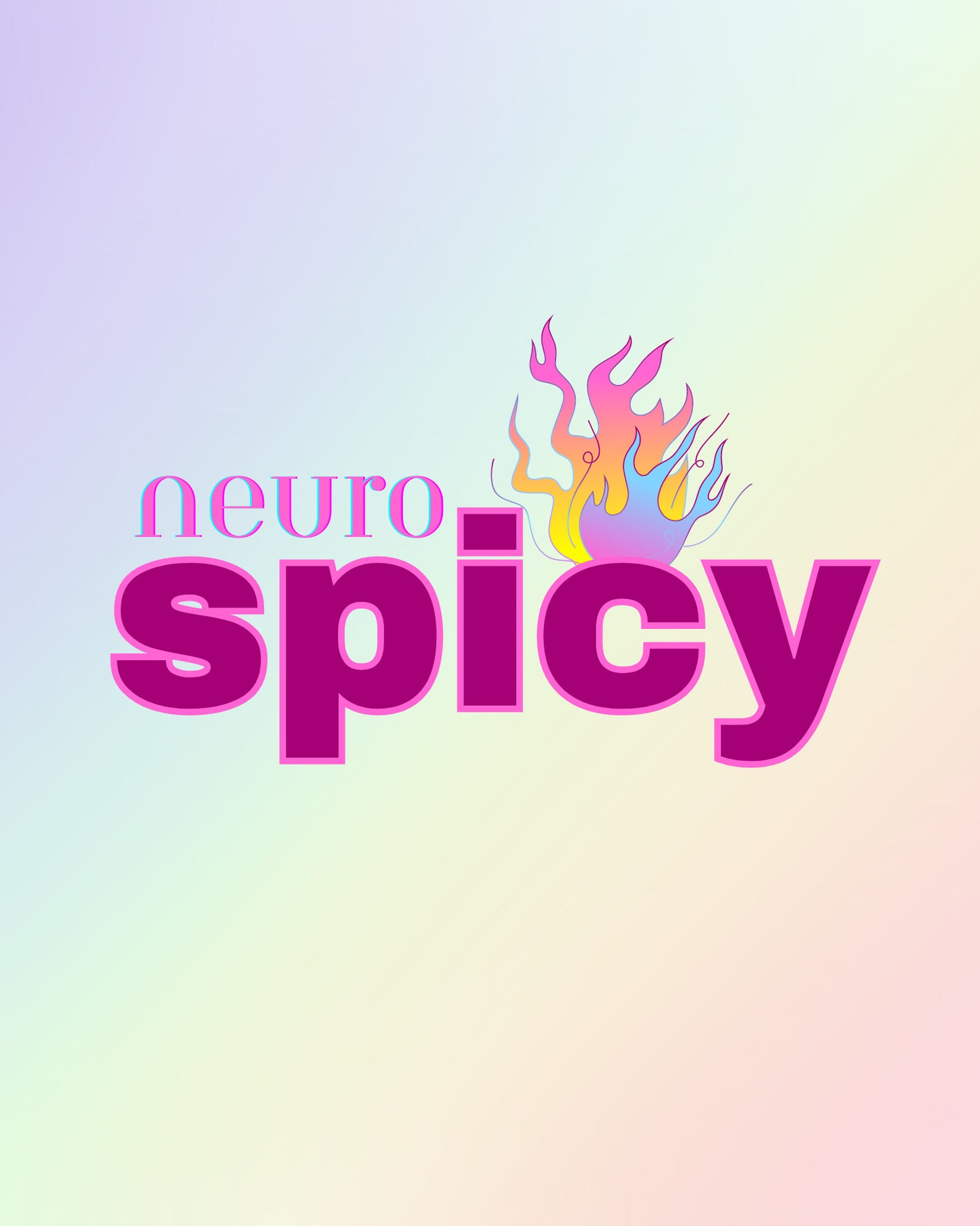Neurospicy Mental Health Wall Art, Neurodivergent, ADHD, ASD, Cute ...
