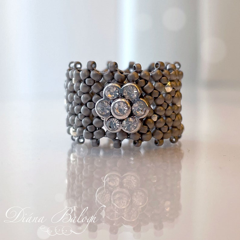 Beading Pattern Starry Night Flat Chenille Stitch® Ring - Etsy