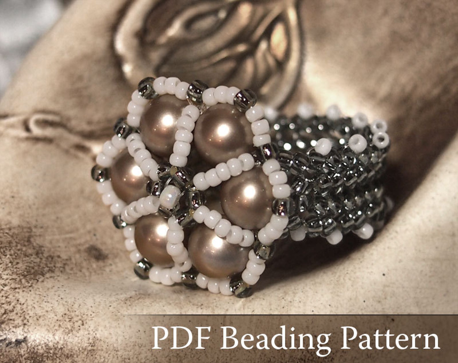 Easy Beaded Ring Pattern, Sibyl Ring Tutorial, Step by Step Beading Tutorial, DIY, PDF - Etsy