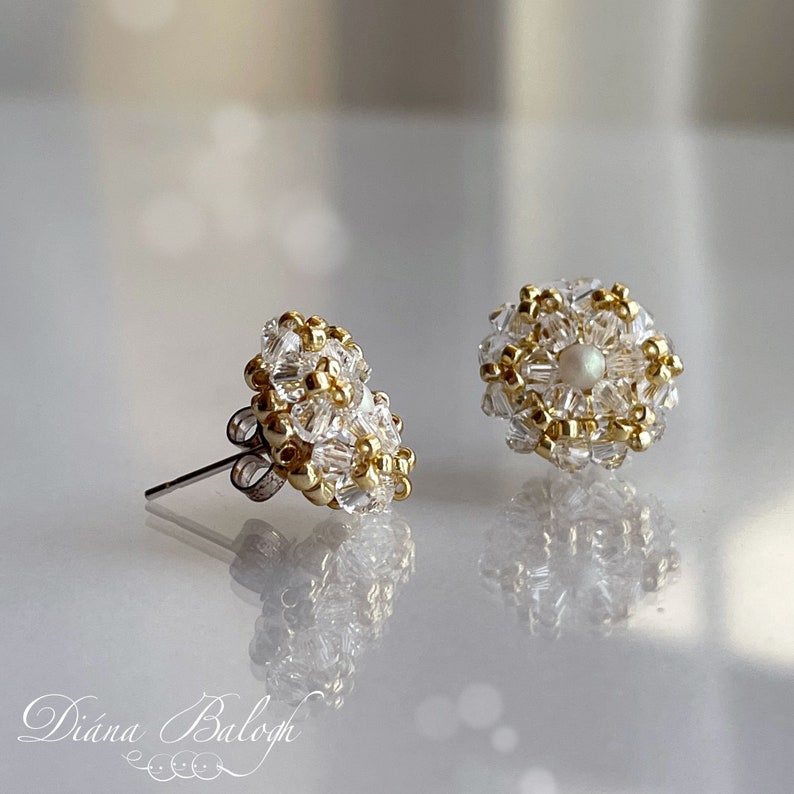 Beading Tutorial Lady Di Bicone Crystal Earrings Small Beaded - Etsy