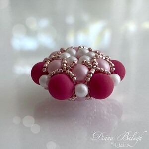 Beading Tutorial Dorothy Pendant and Ring, Beadwork PDF Pattern With Swarovski Crystal Pearls ...