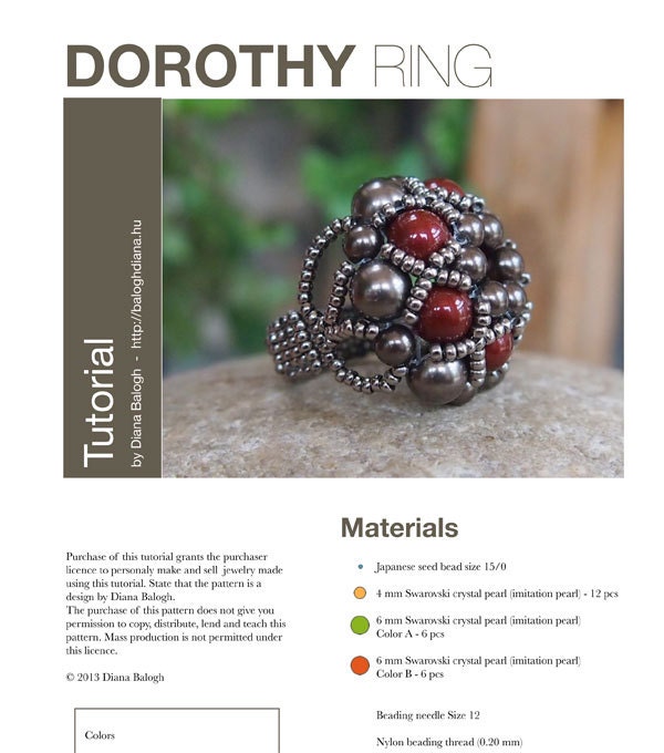 Beading Tutorial Dorothy Ring Beadwork PDF Pattern with - Etsy España