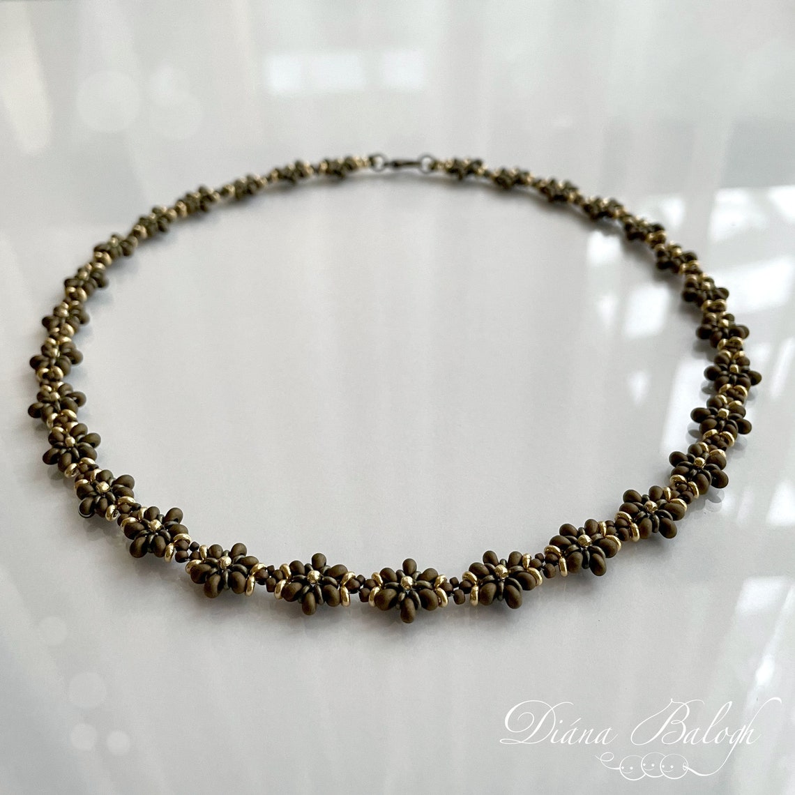 Beading Tutorial Flower Drops Chain, Beaded Chain Pattern, Beading ...