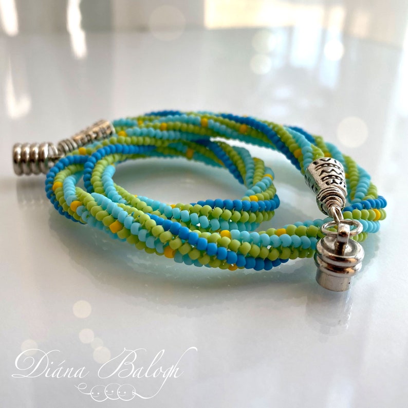 Beading Tutorial Herringbone Rope Necklace Beading Pattern | Etsy