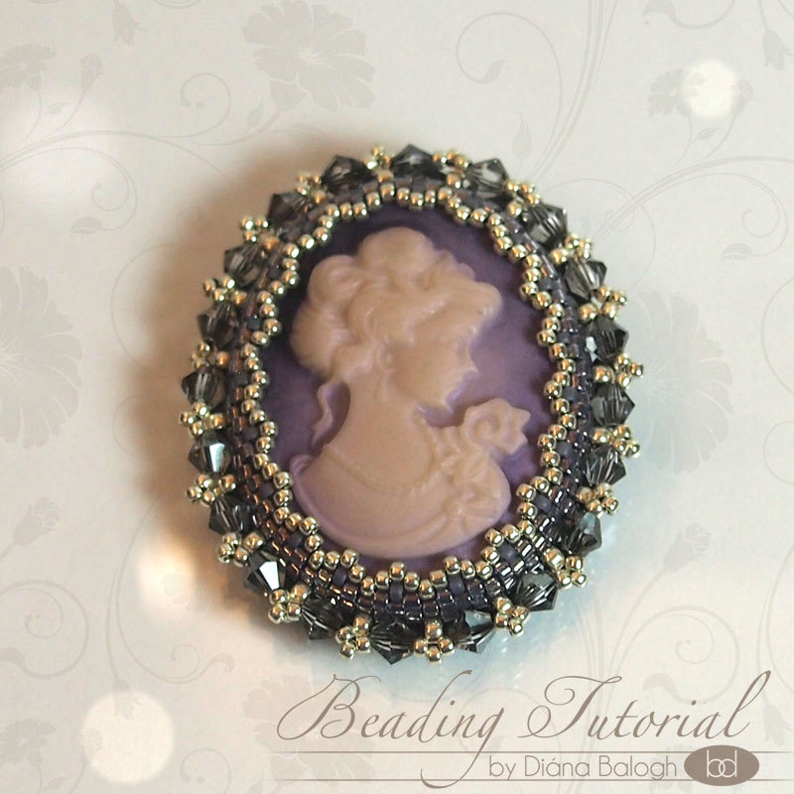 Beading Tutorials and Patterns Cameo Cabochon Brooch, Beaded Cabochon ...
