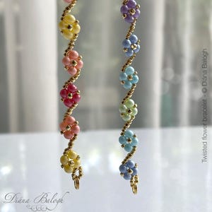 Beading Tutorial and Pattern Twisted Flower Chain, Single, Double and ...