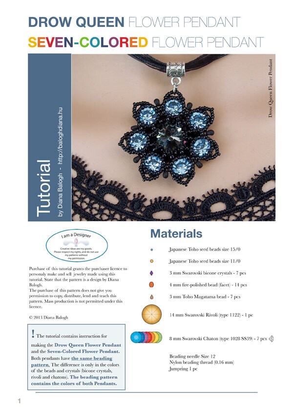 Beading Tutorial DIY Jewelry Pattern Seven-colored Flower - Etsy