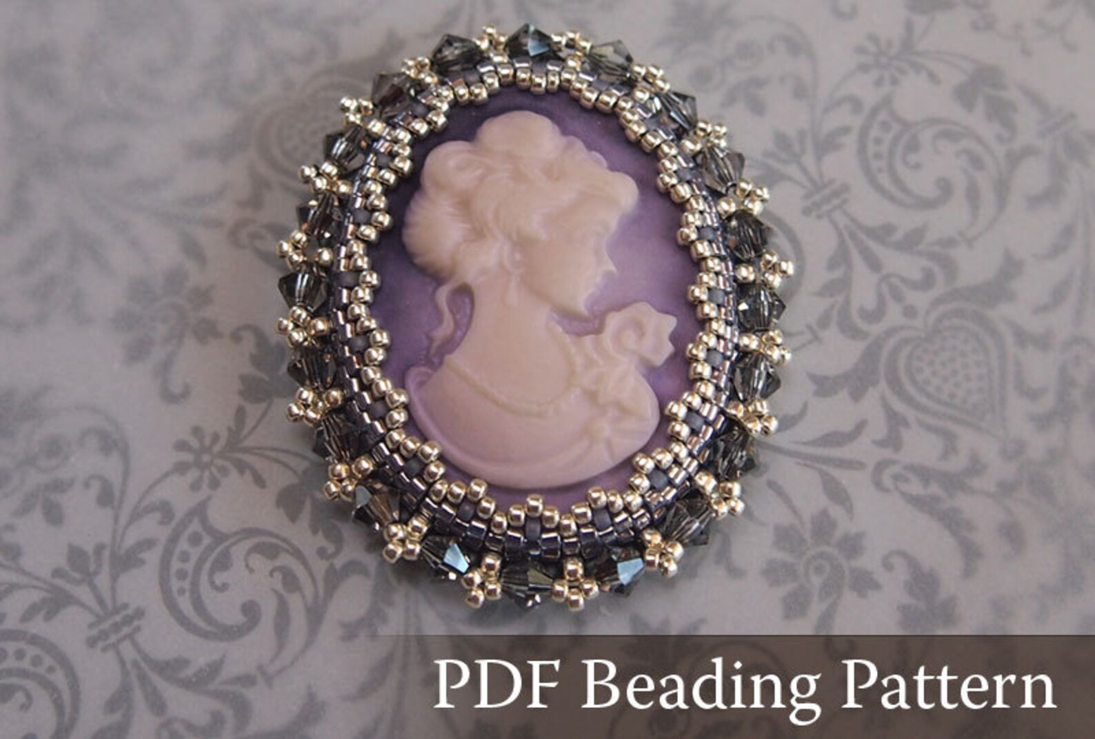 Beading Tutorials and Patterns Cameo Cabochon Brooch, Beaded Cabochon ...