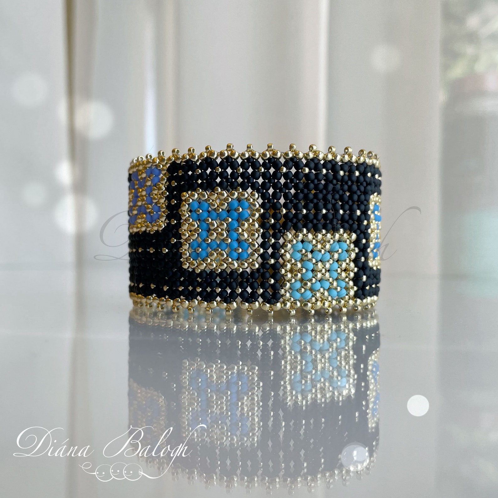 Beading Pattern and Tutorial Patchwork Flat Chenille Stitch® Bracelet ...