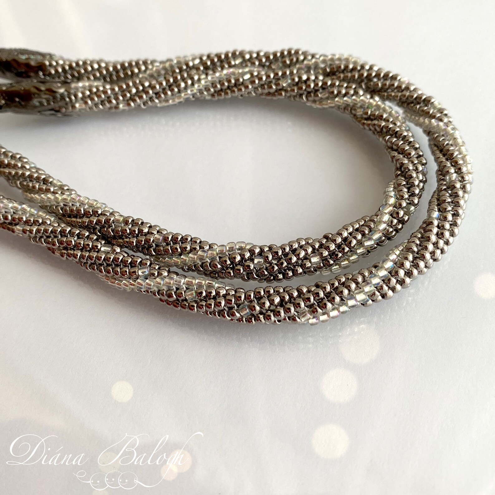 Beading Tutorial Herringbone Rope Necklace Beading Pattern | Etsy