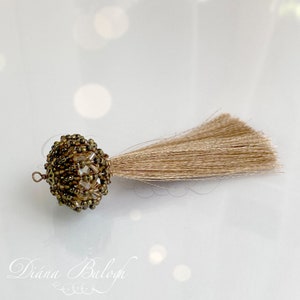Beading Pattern Tassel Beaded Bead, Beaded Tassel Tutorial, Beading ...