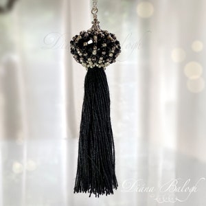 Beading Pattern Tassel Beaded Bead, Beaded Tassel Tutorial, Beading ...