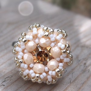 Triangular Right Angle Weave Tutorial Annie Ring, Beading Pattern, Beaded Ring Tutorial - Etsy