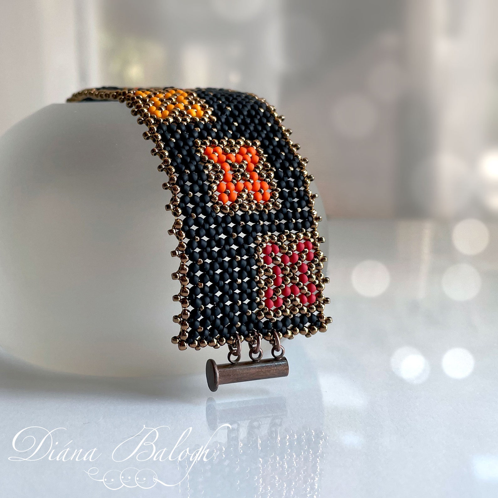 Beading Pattern and Tutorial Patchwork Flat Chenille Stitch® Bracelet ...