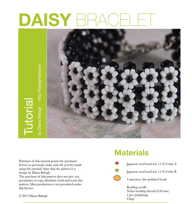 Beading Tutorial Daisy Bracelet Beading Pattern PDF - Etsy