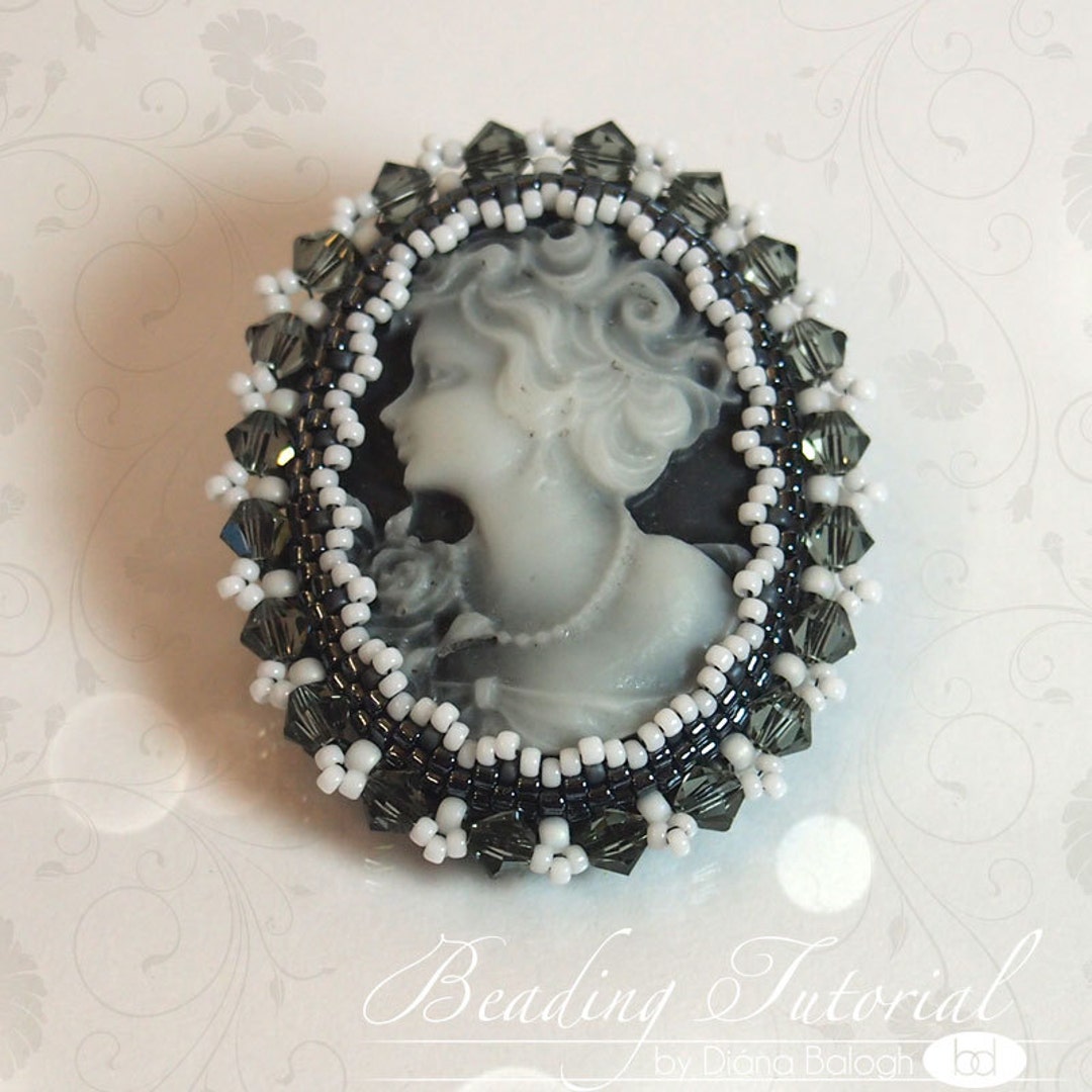 Beading Tutorials and Patterns Cameo Cabochon Brooch, Beaded Cabochon ...