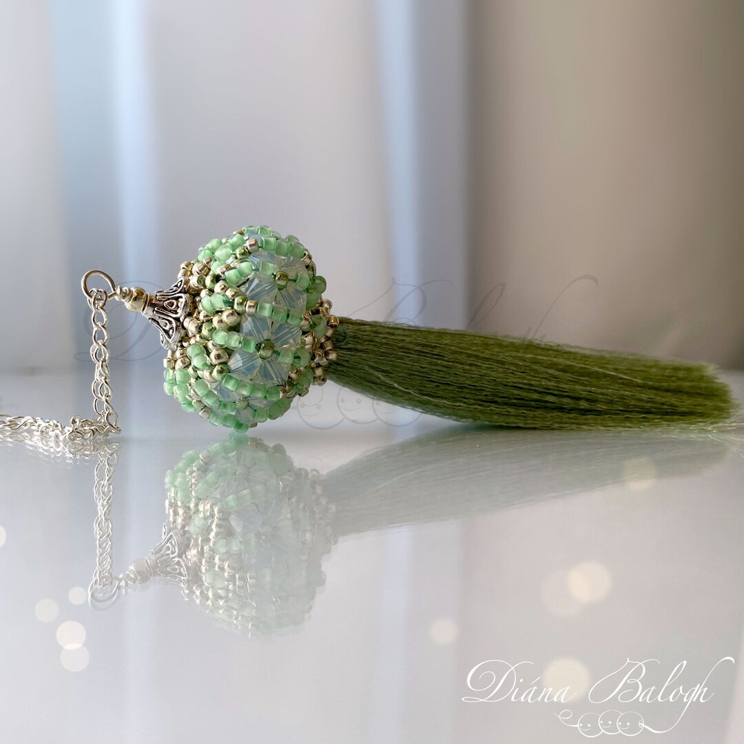 Beading Pattern Tassel Beaded Bead, Beaded Tassel Tutorial, Beading ...