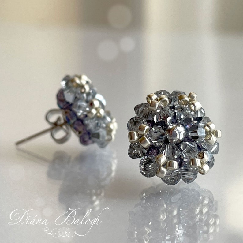 Beading Tutorial Lady Di Bicone Crystal Earrings Small Beaded - Etsy