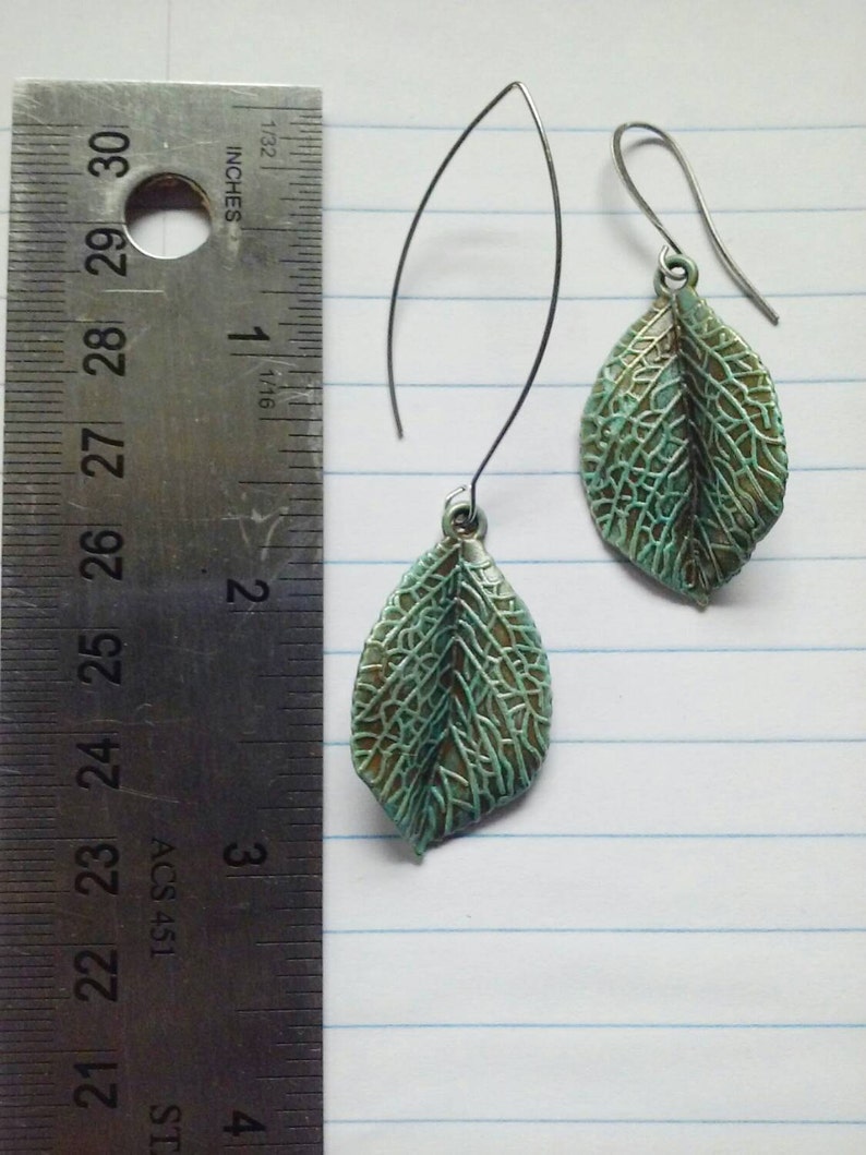 Turquoise Leaf Earrings, Green Leaf, Leaf Jewelry, Silver and Turquoise Earrings, Boho Jewelry ...
