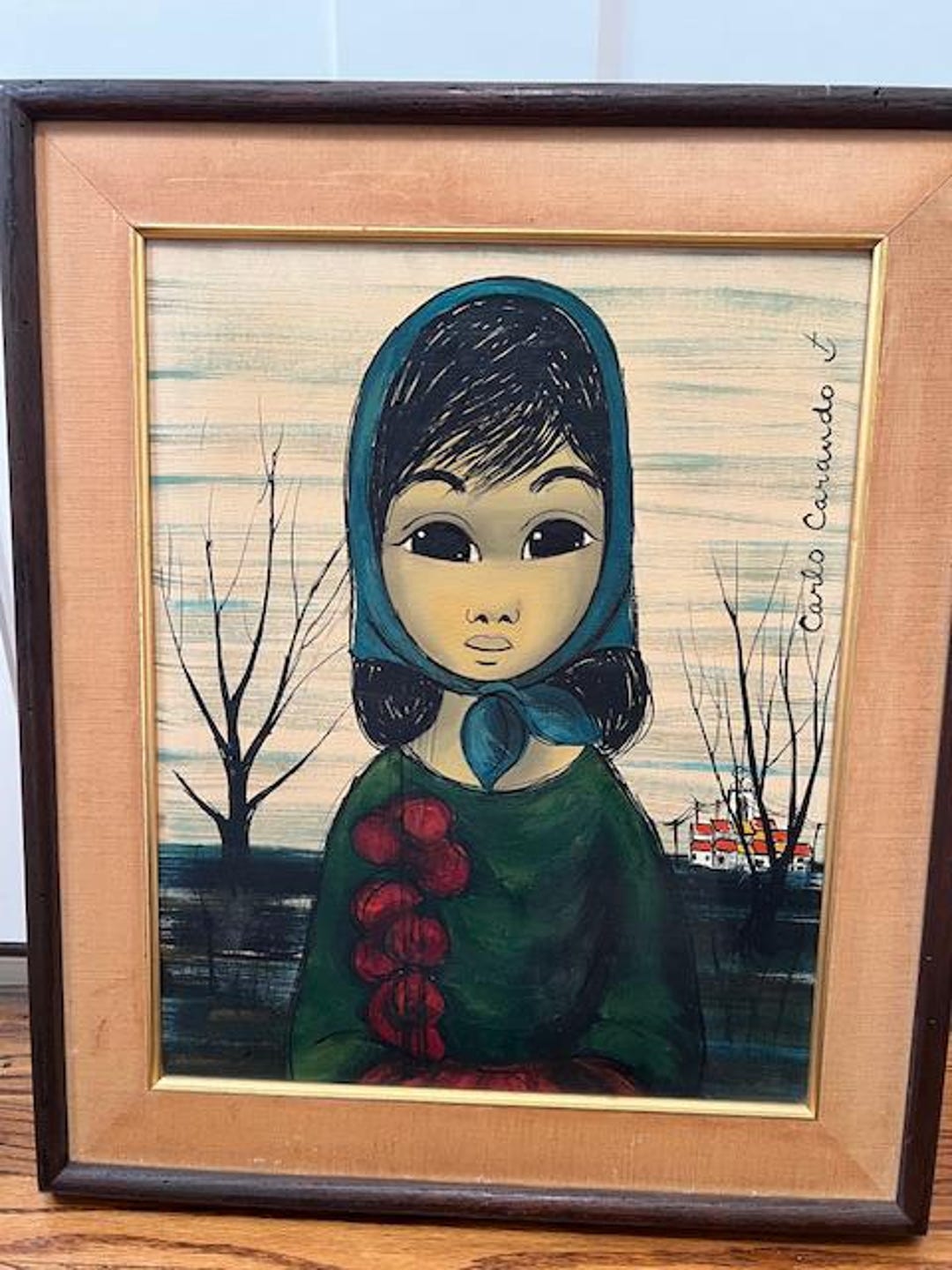 Midcentury Carlo Carando 1960s "big Eye" Girl Portrait - Etsy