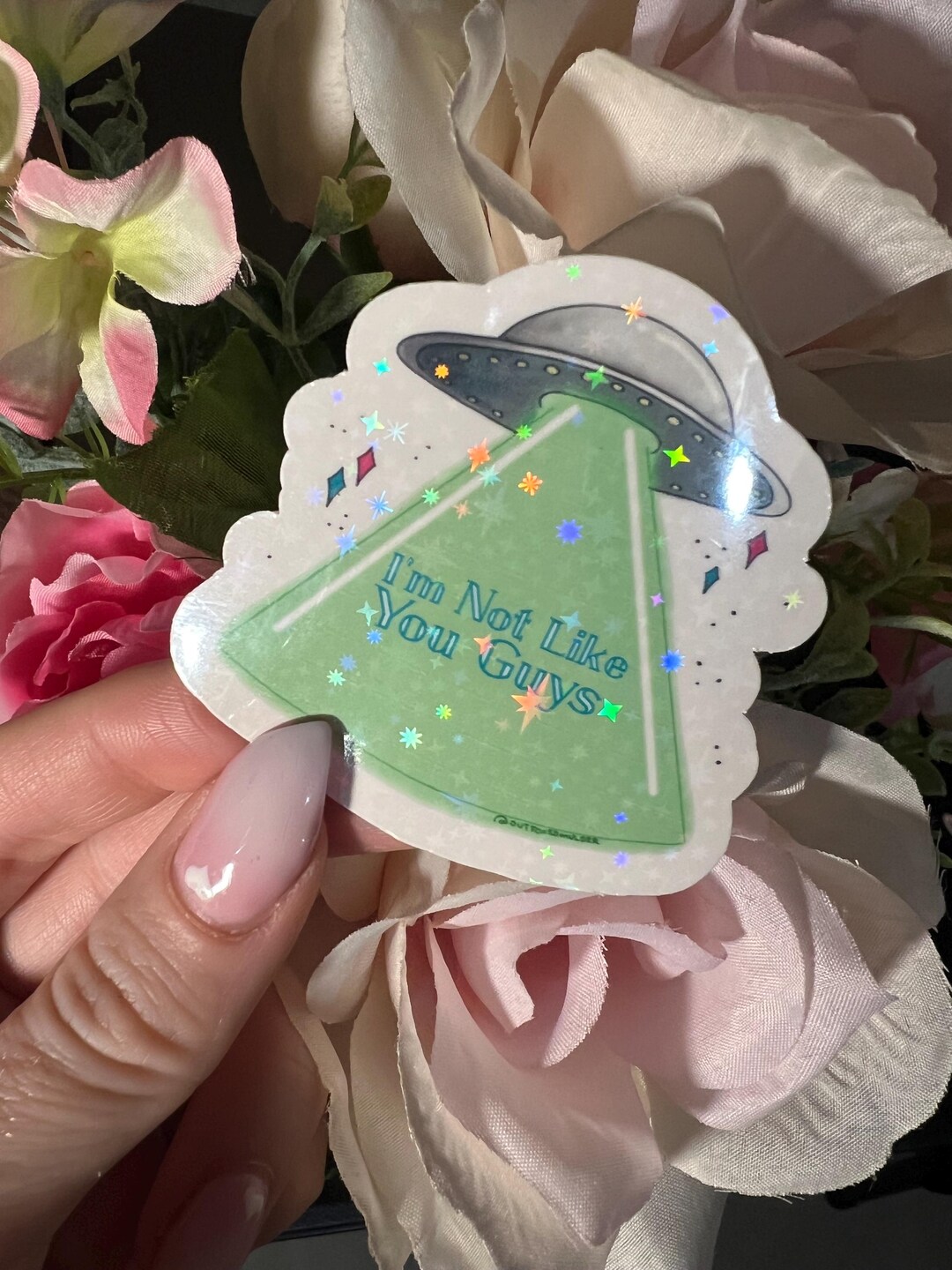 Aliens Exist Blink Glitter Sticker - Etsy