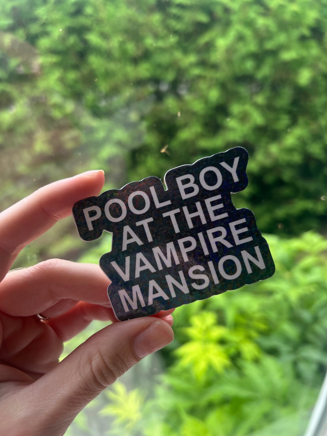 Holographic Pool Boy at the Vampire Mansion Sticker - Etsy
