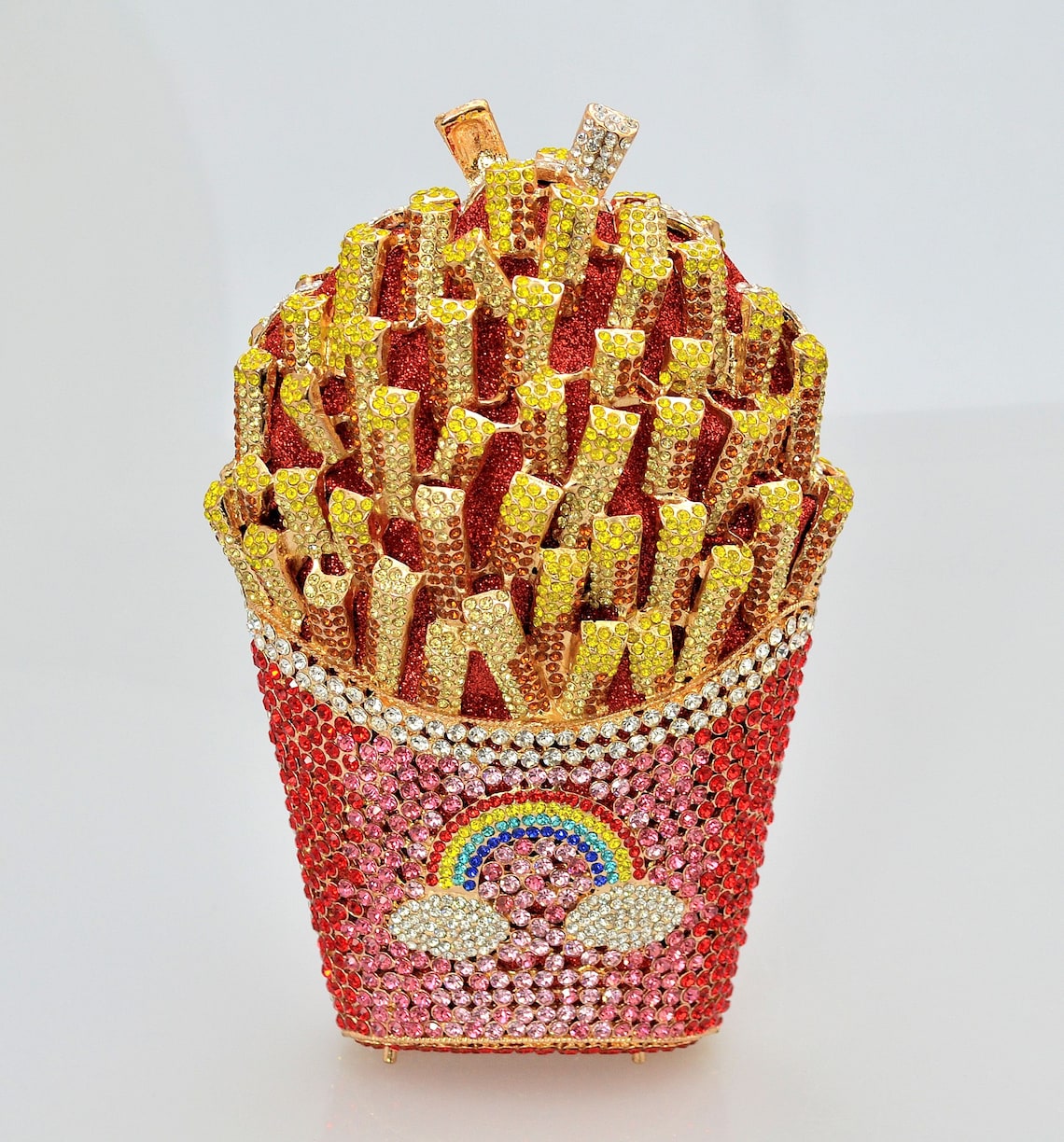 Swarovski Crystal Pink Gold Red French Fries Novelty Rainbow - Etsy UK