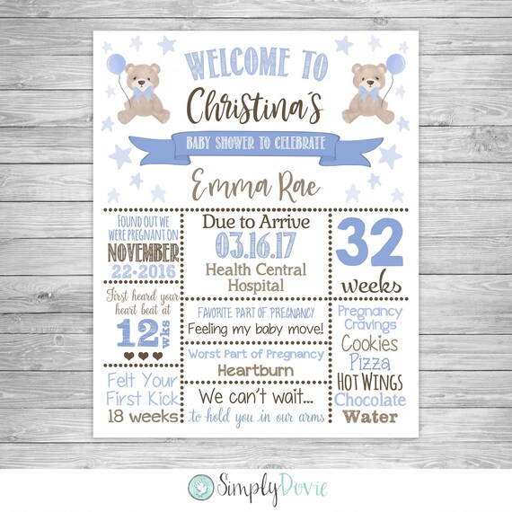 Beary Cute Baby Shower Sign, Bear Baby Shower Decorations, Bear ...