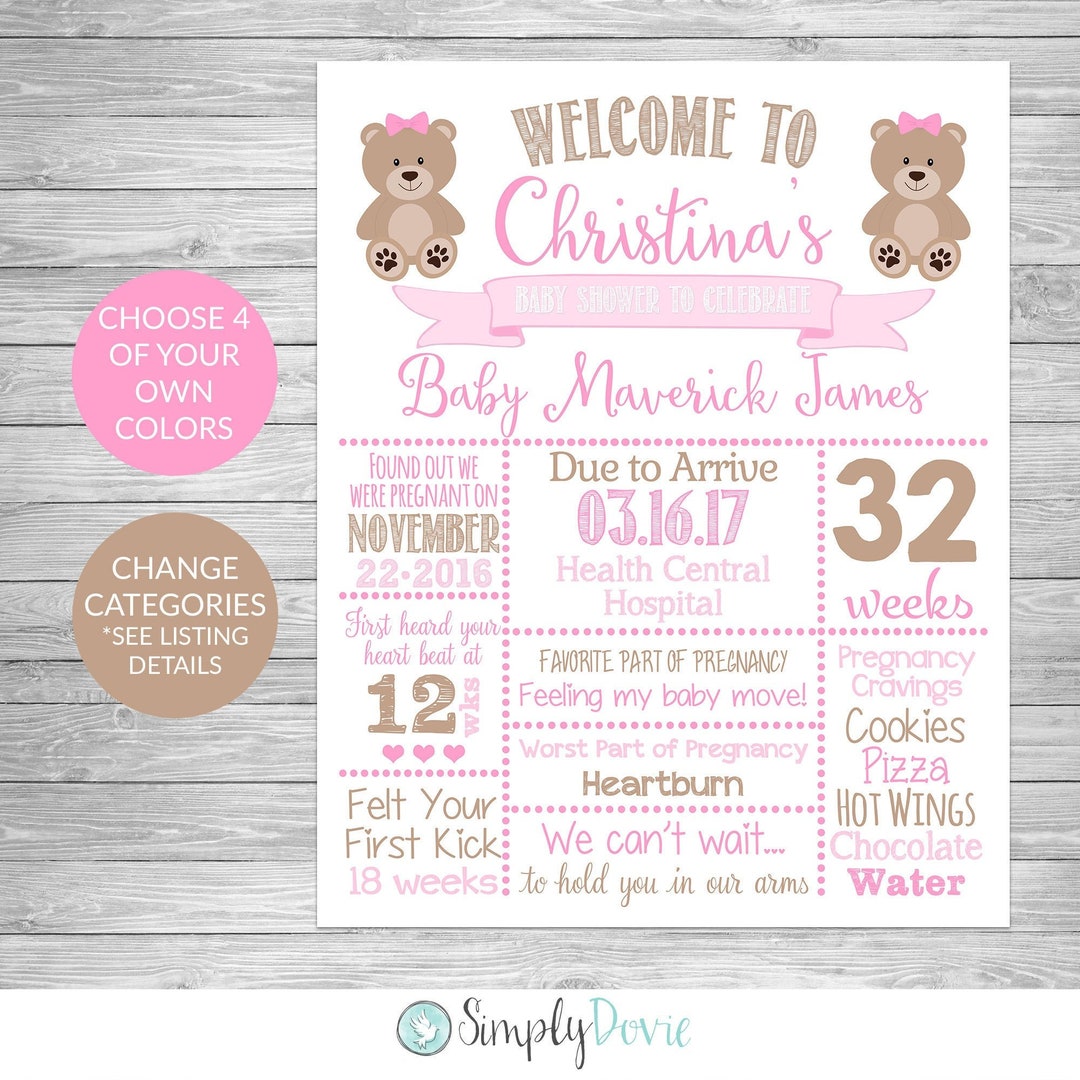 Bear Baby Shower Printable Sign Bear Baby Shower Decor - Etsy