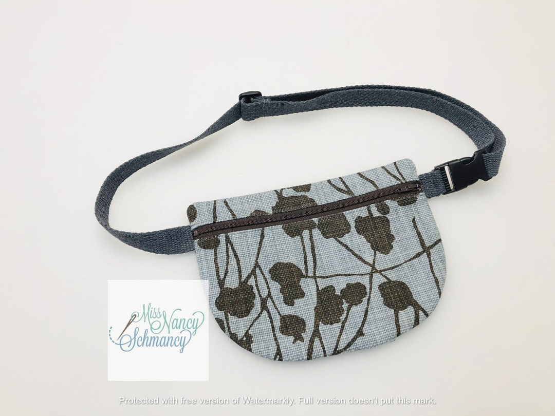 Dusty Blue Floral Cross Body, Blue Waist Pouch, Blue Fanny Pack, Fanny ...