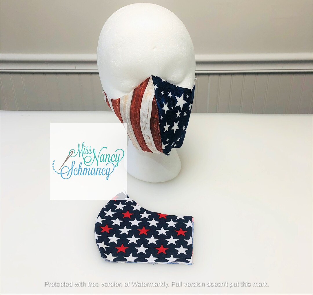 Stars and Stripes Mask, Patriotic Mask, Fourth of July Mask, 4th of ...