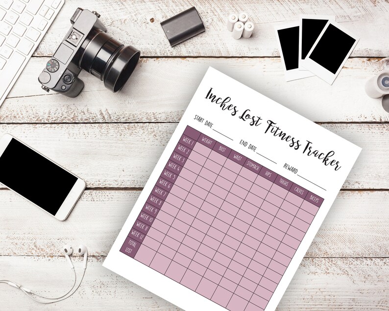 12 Week Fitness Tracker: Inches & Weight Loss Calendar (printable PDF ...