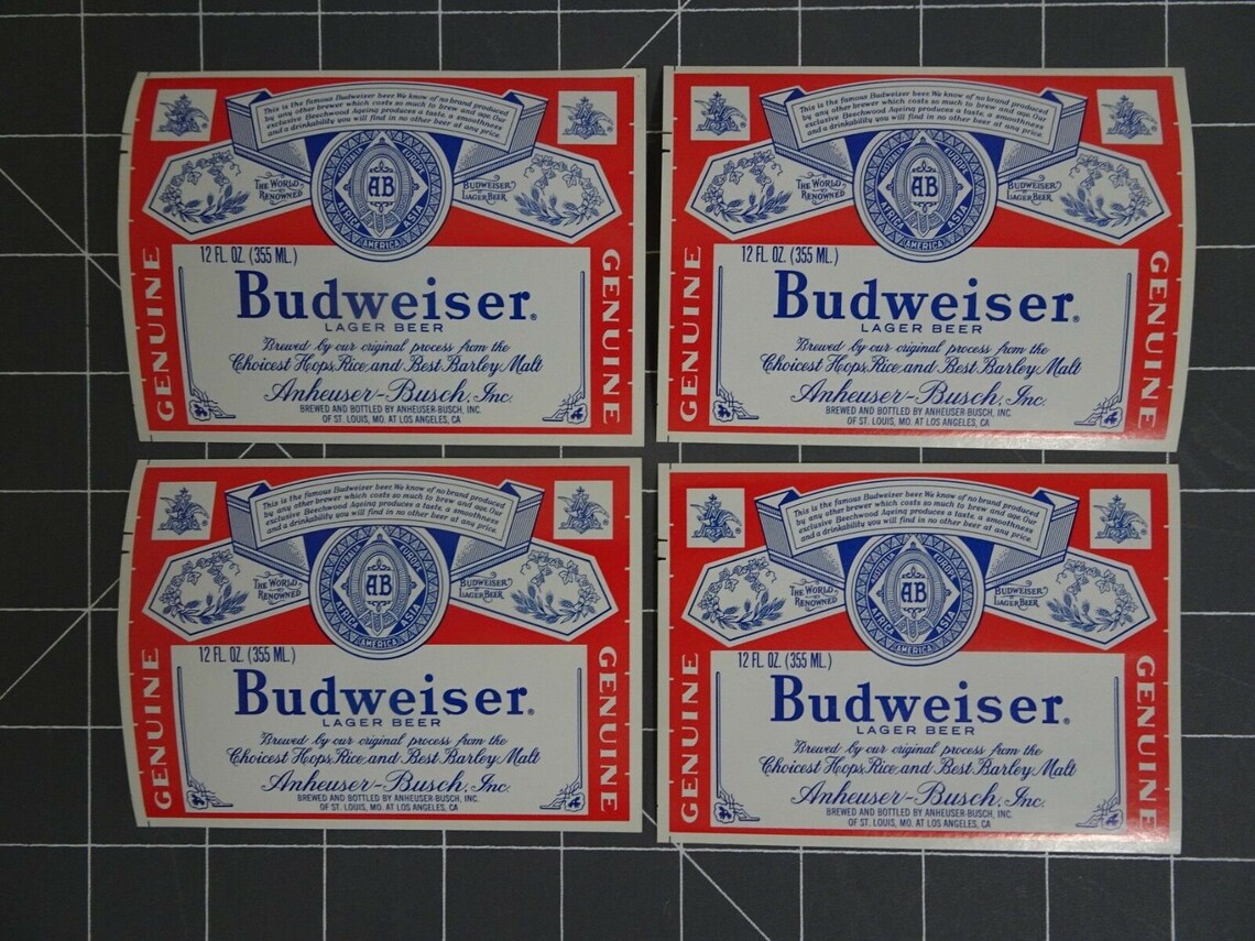 Lot of 10 Vintage Budweiser Beer Labels 4.25x 3.125" NOS - Etsy