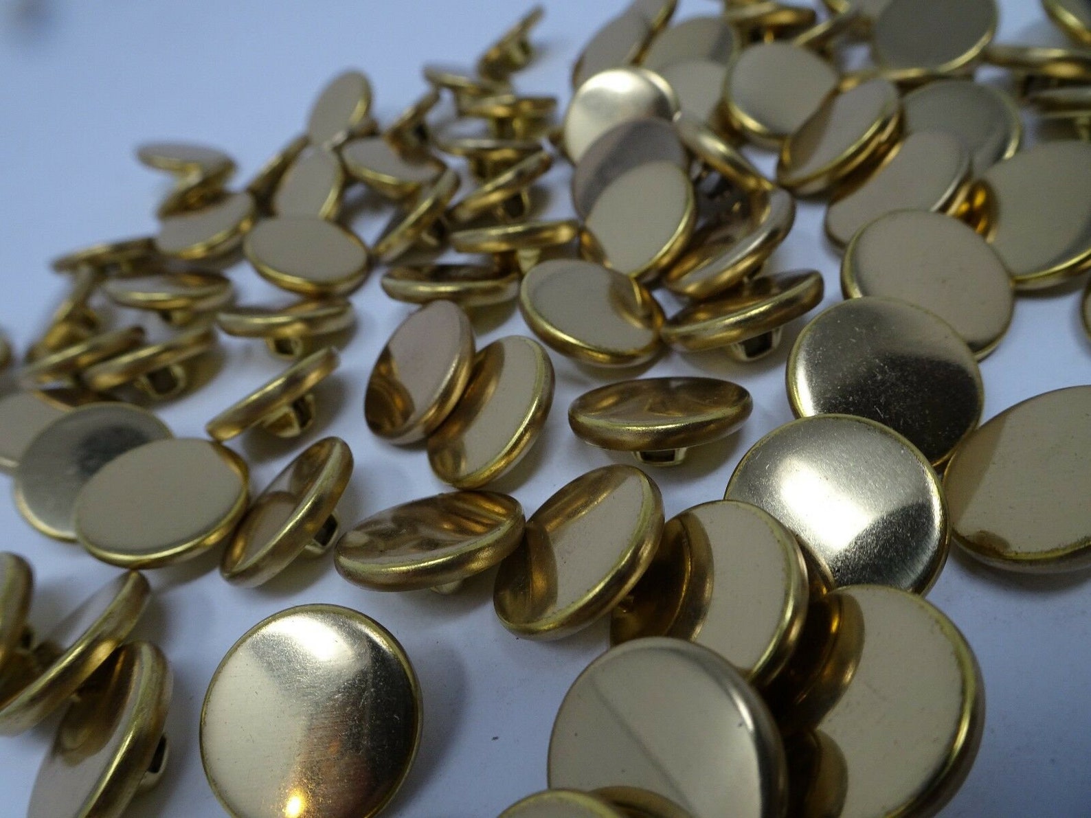 Vintage Round Shiny Metal Gold Shank Buttons 15mm Lot of 6 | Etsy