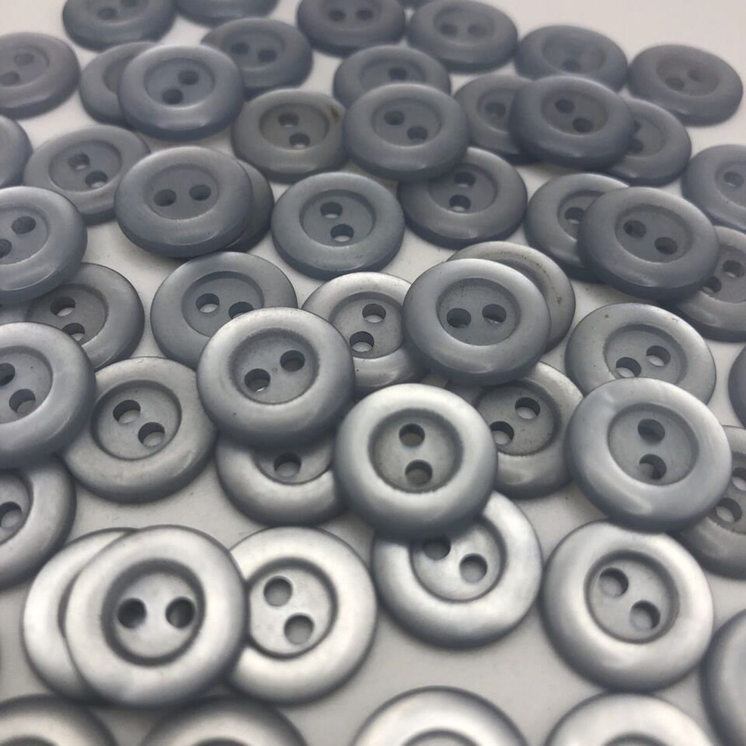 Vintage Opaque Cement Blue Gray 2-hole Shirt Buttons 13mm Lot of 10 ...