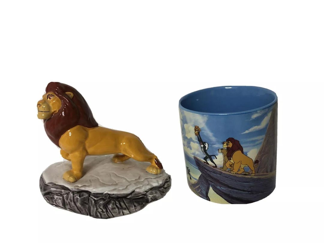 Vintage Disney Lion King Coffee Cup Mug Animated Movie Panorama ...