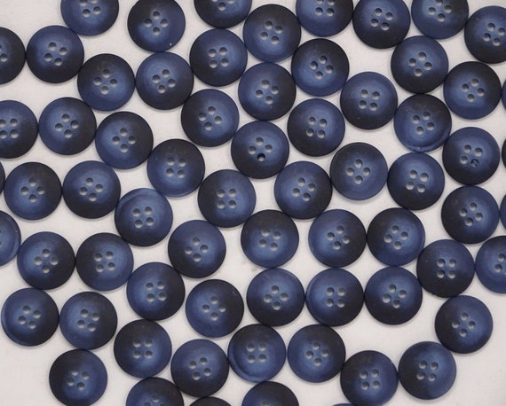Vintage Two-tone Blue 4-hole Flat Buttons 15mm Lot of 8 or 80 | Etsy