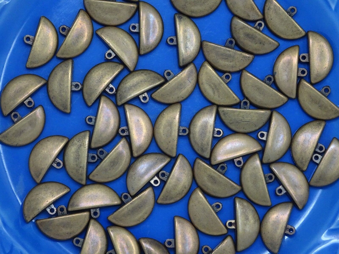 Vintage Copper Half Moon 3D Shank Buttons 29mm Lot of 8 or 80 A163-9 - Etsy